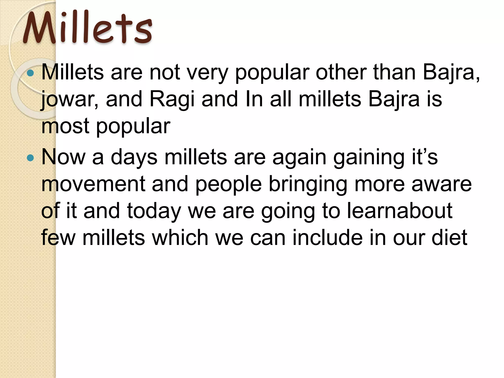 Cereals and millets | PPTX