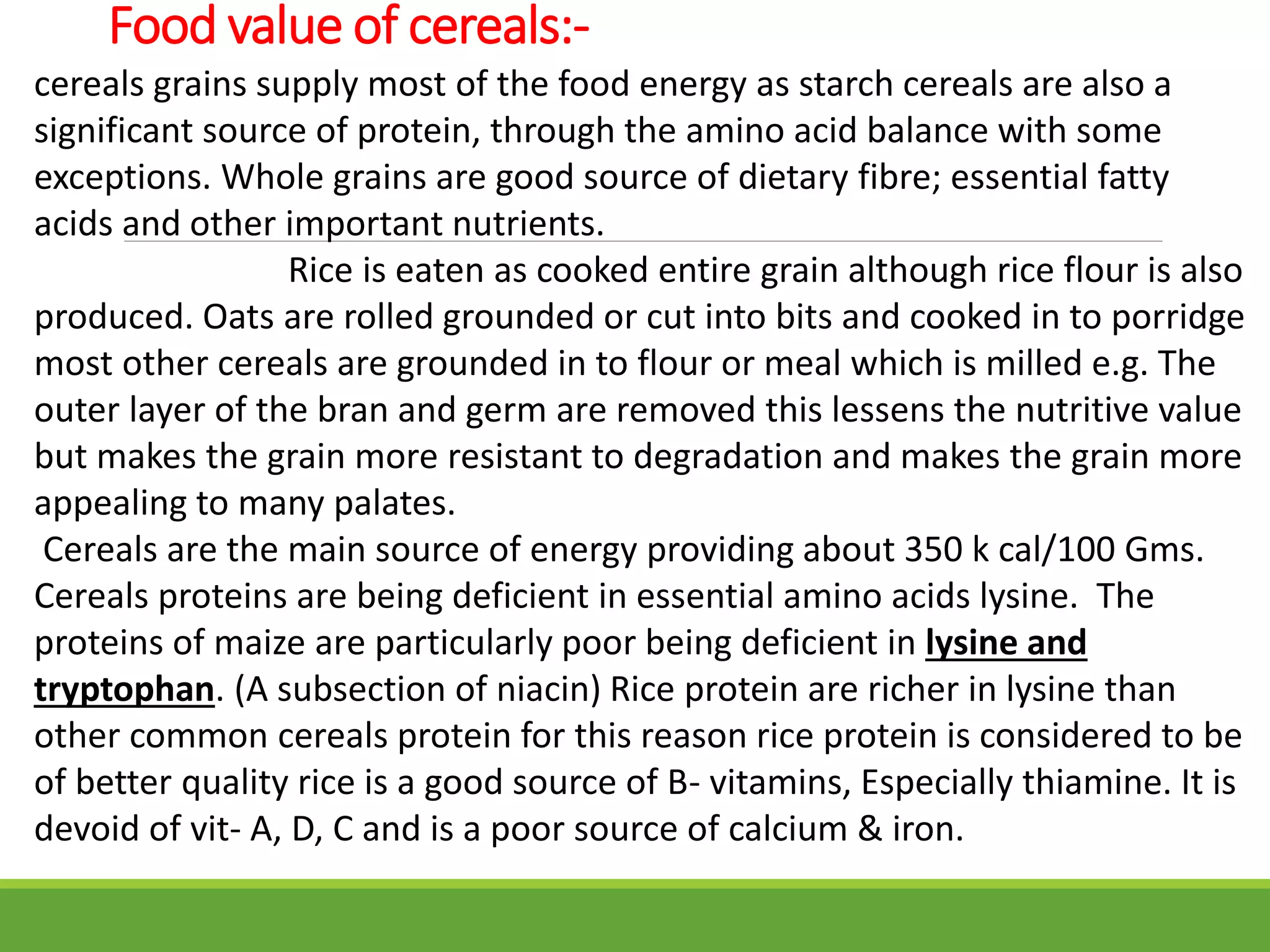 Cereals (food production) | PPTX