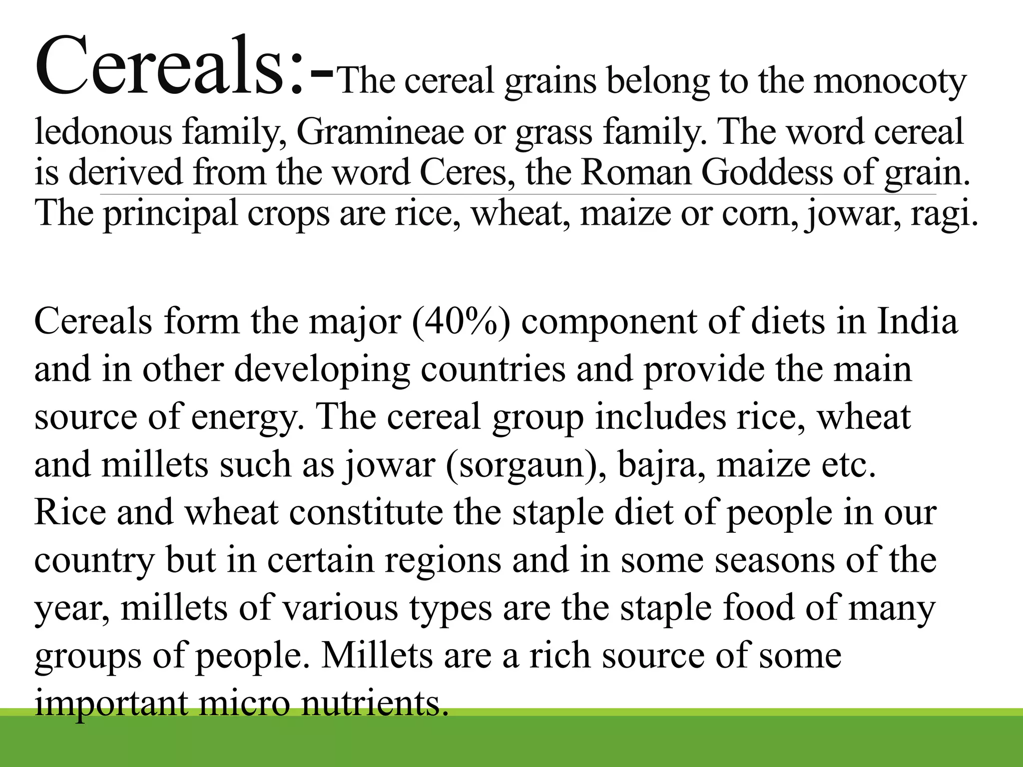 Cereals (food production) | PPTX