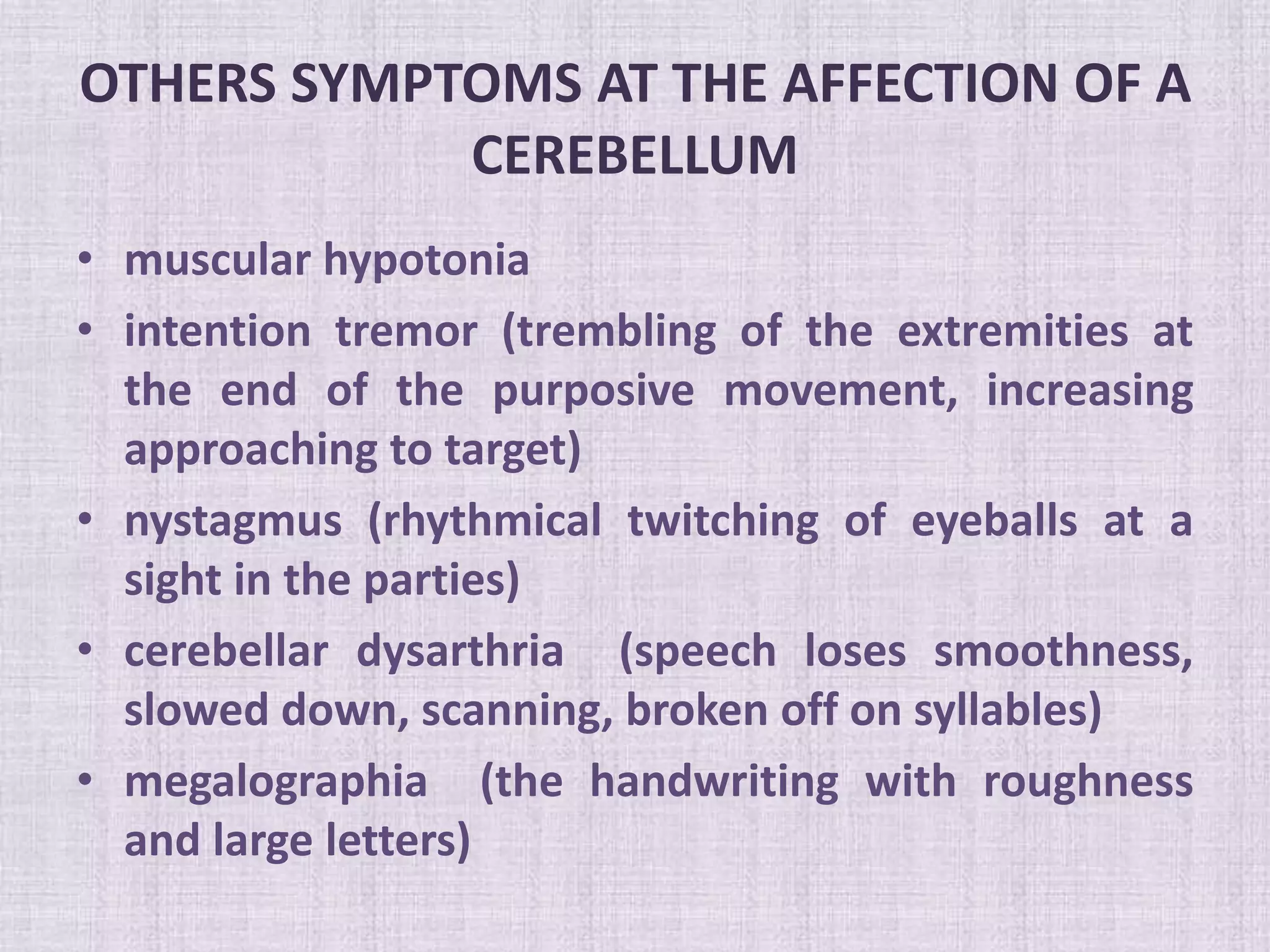 Cerebellum (Neurology 3) | PPT