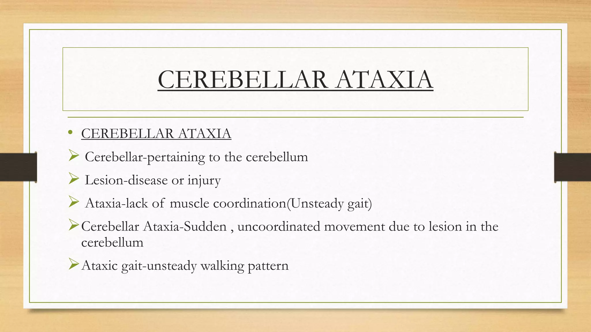 CEREBELLAR ATAXIA PPT | PPTX