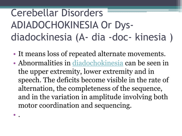 Cerebellar Disorders.pptx | Physical Therapy | Wellness