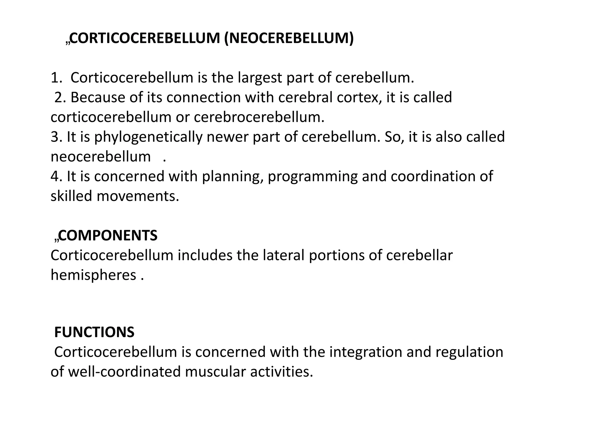 Physiology of Cerebellum | PPTX