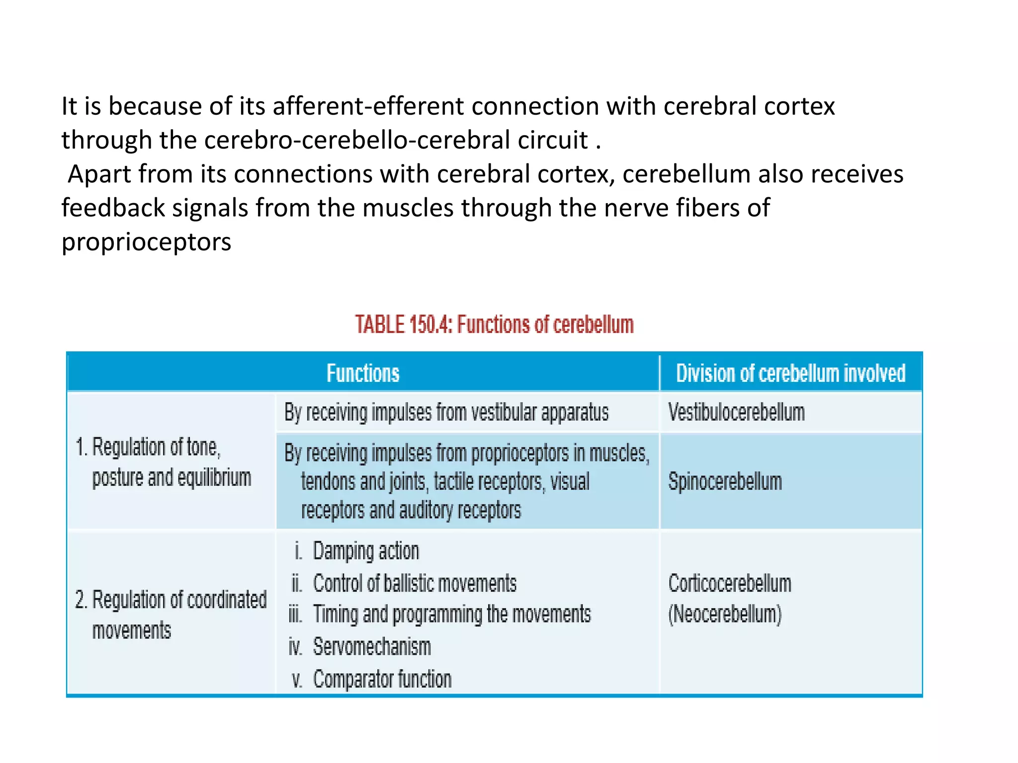Physiology of Cerebellum | PPTX