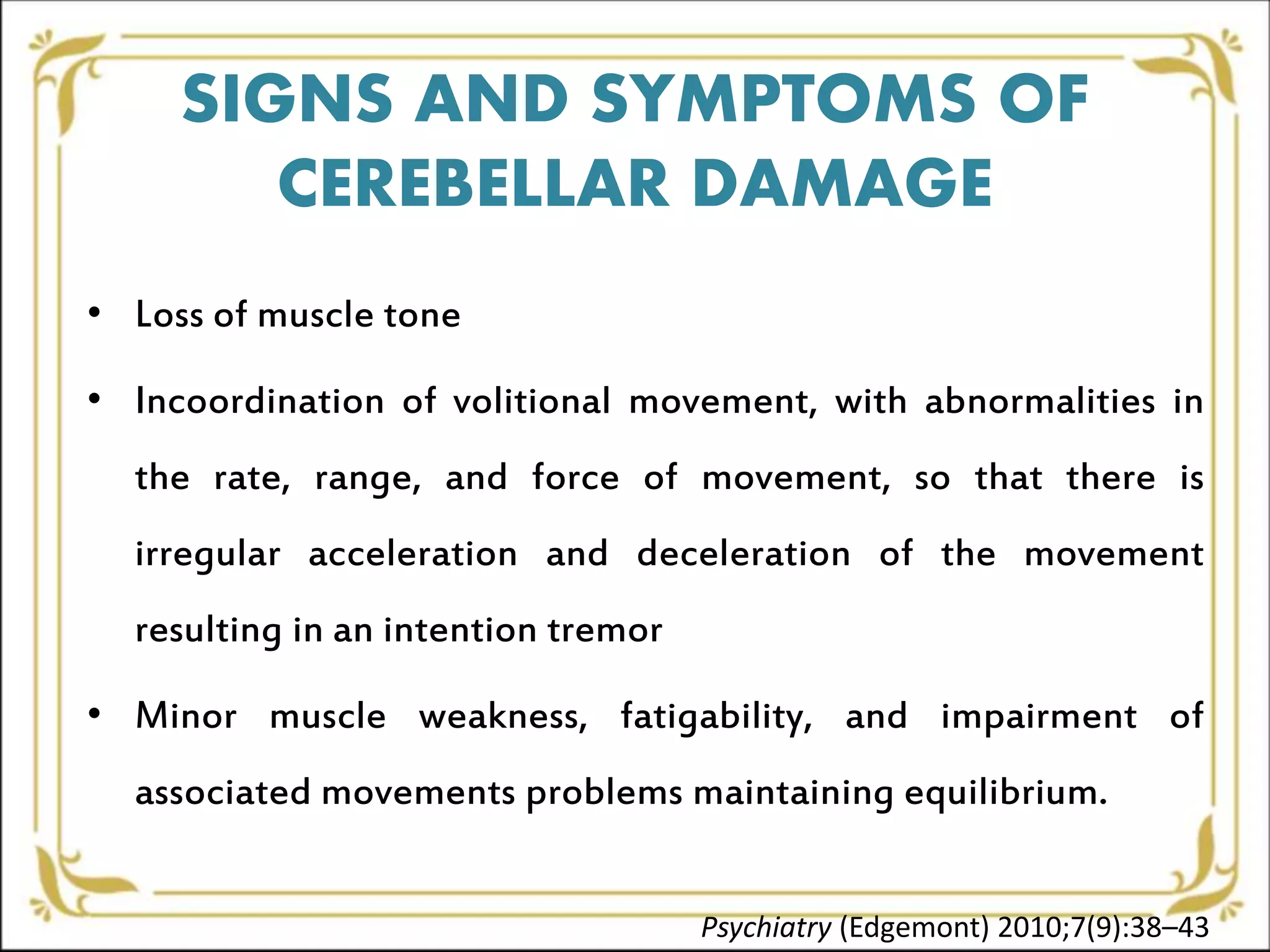 Cerebellum its function and releveance in psychiatry | PPTX