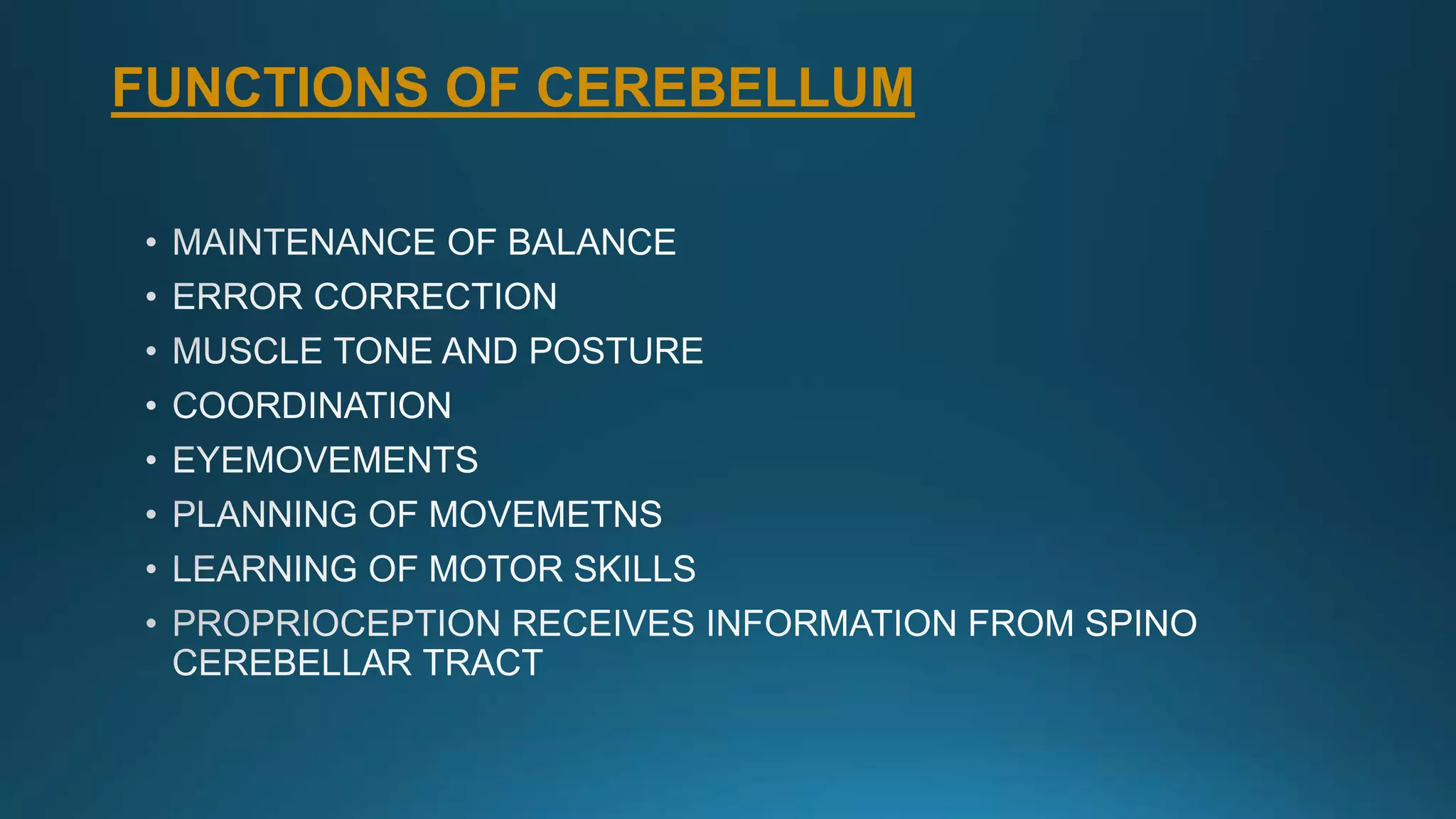 Cerebellum physiology ppt | PPTX