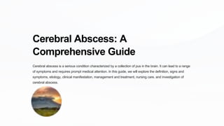 Cerebral Abscess | PPTX