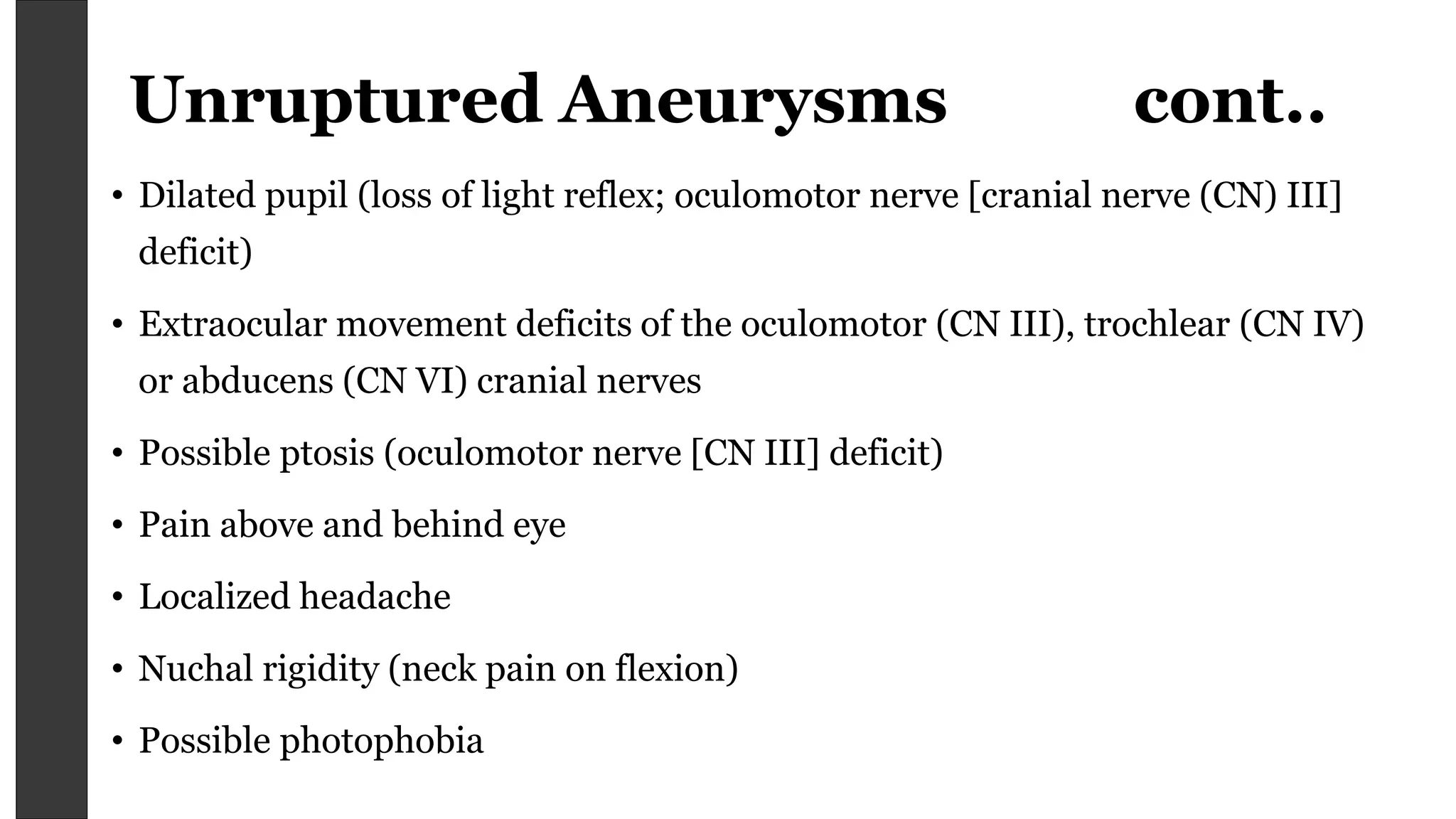 Cerebral aneurysm | PPTX