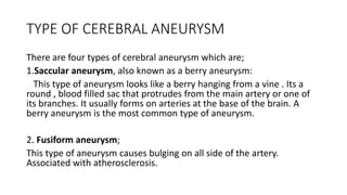 CEREBRAL ANEURYSM .pptx