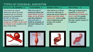 cerebral aneurysms (adult health nursing-ii) | PPT