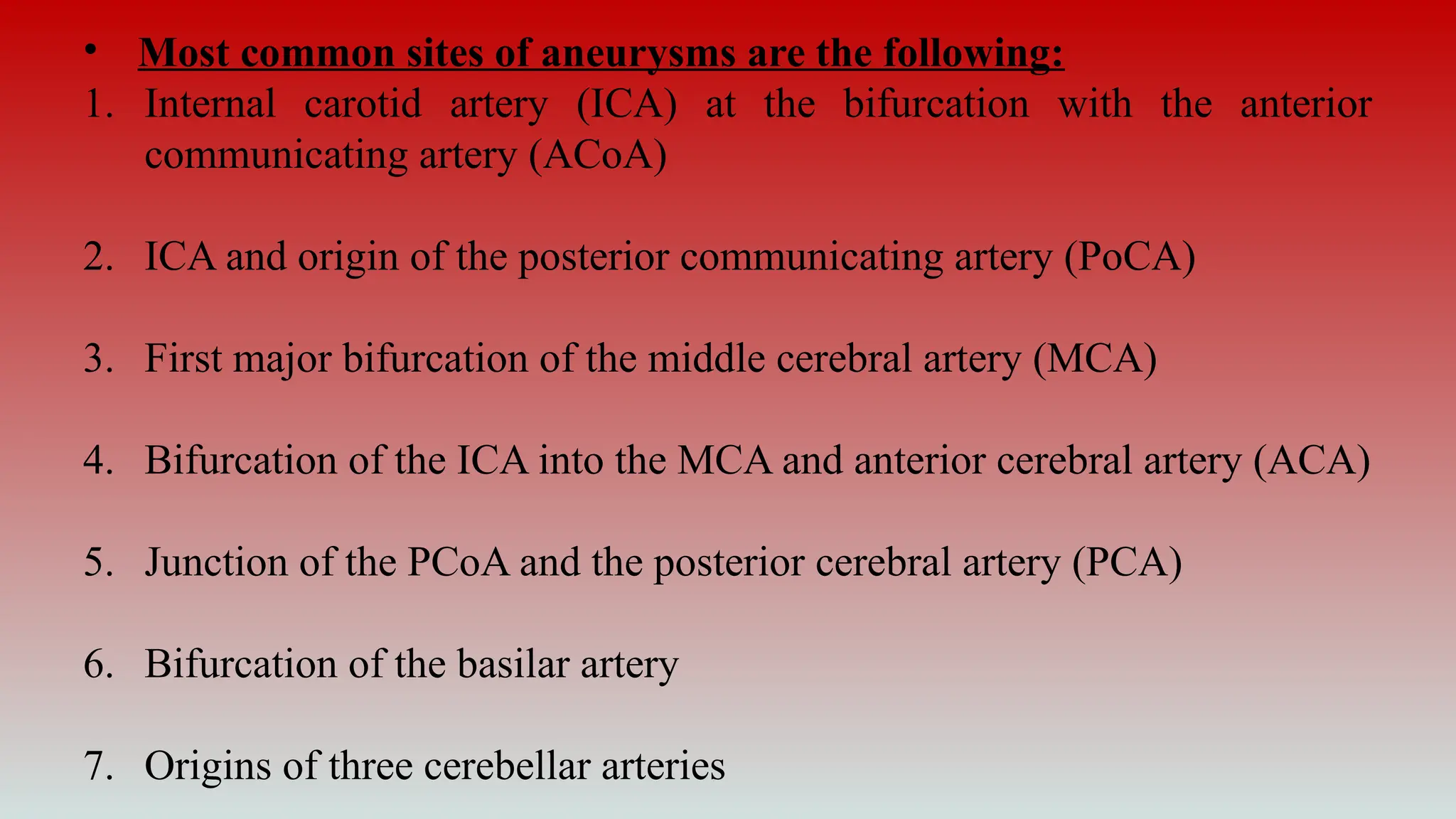 CEREBRAL ANEURYSMS for examination .pptx
