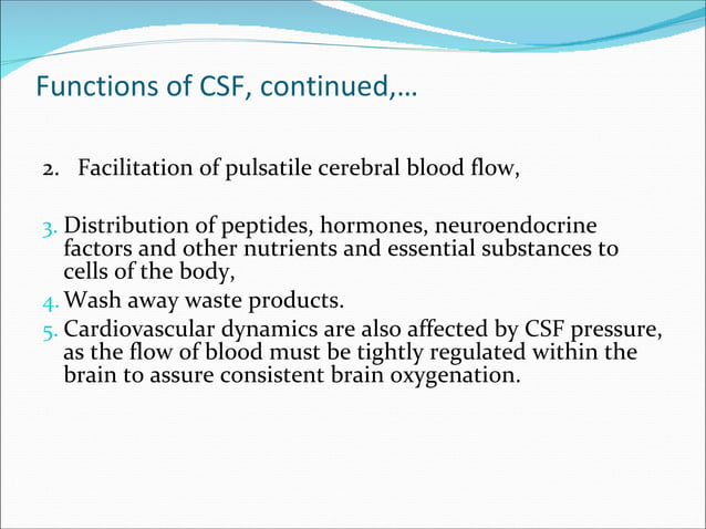 Cerebral circulation & csf formation | PPT