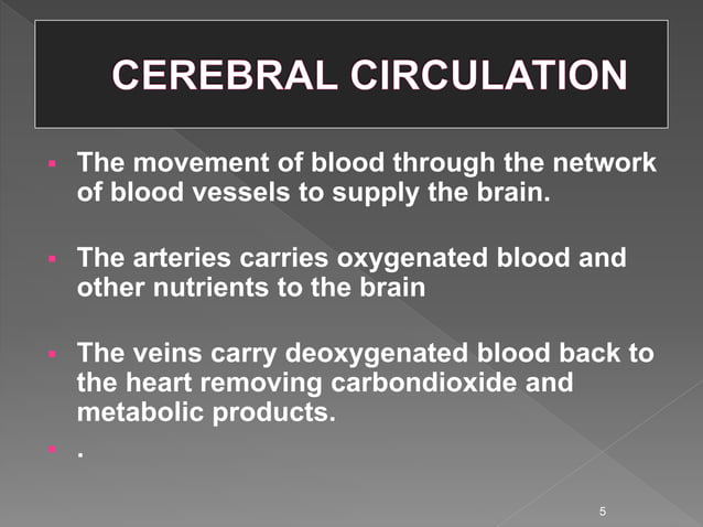 Cerebral circulation physiology by zainab iqbal | PPT