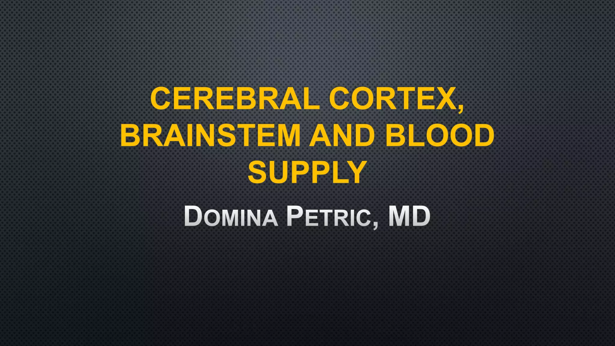 Cerebral cortex, brainstem and blood supply | PPSX
