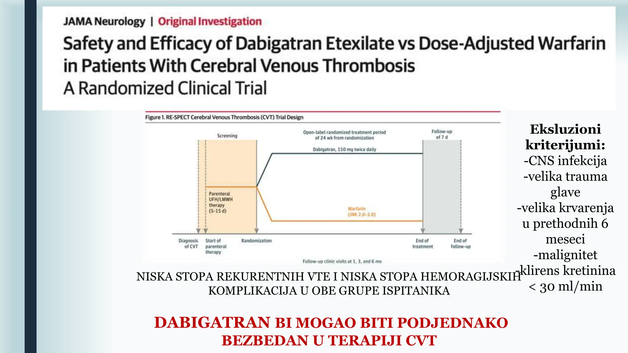 Cerebralne venske tromboze prezentacija venous cerebral thrombosis | PPTX