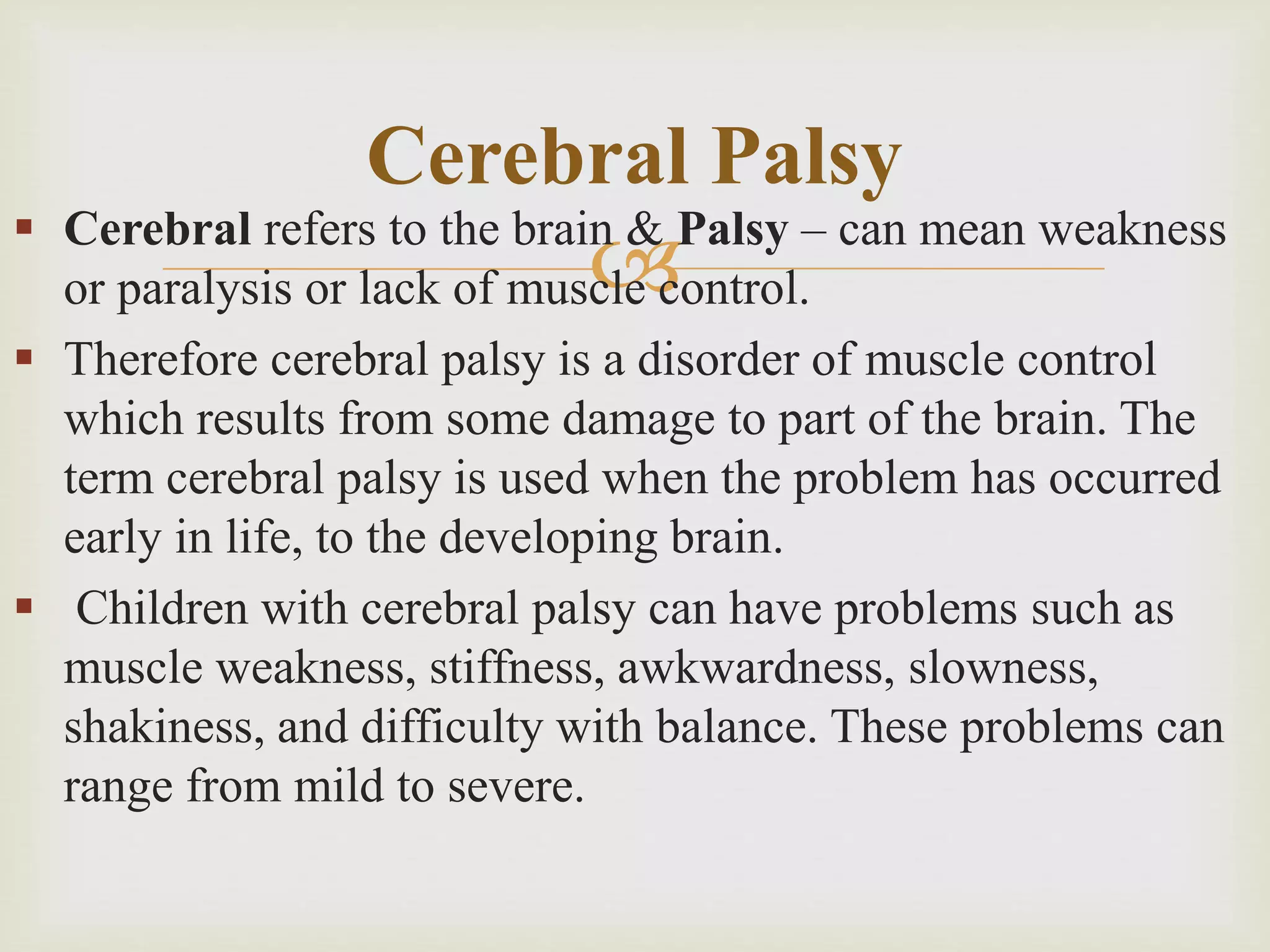 Cerebral palsy | PPT