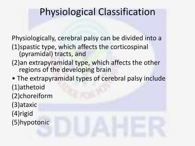 Cerebral palsy classification | PPTX