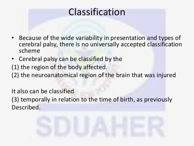 Cerebral palsy classification