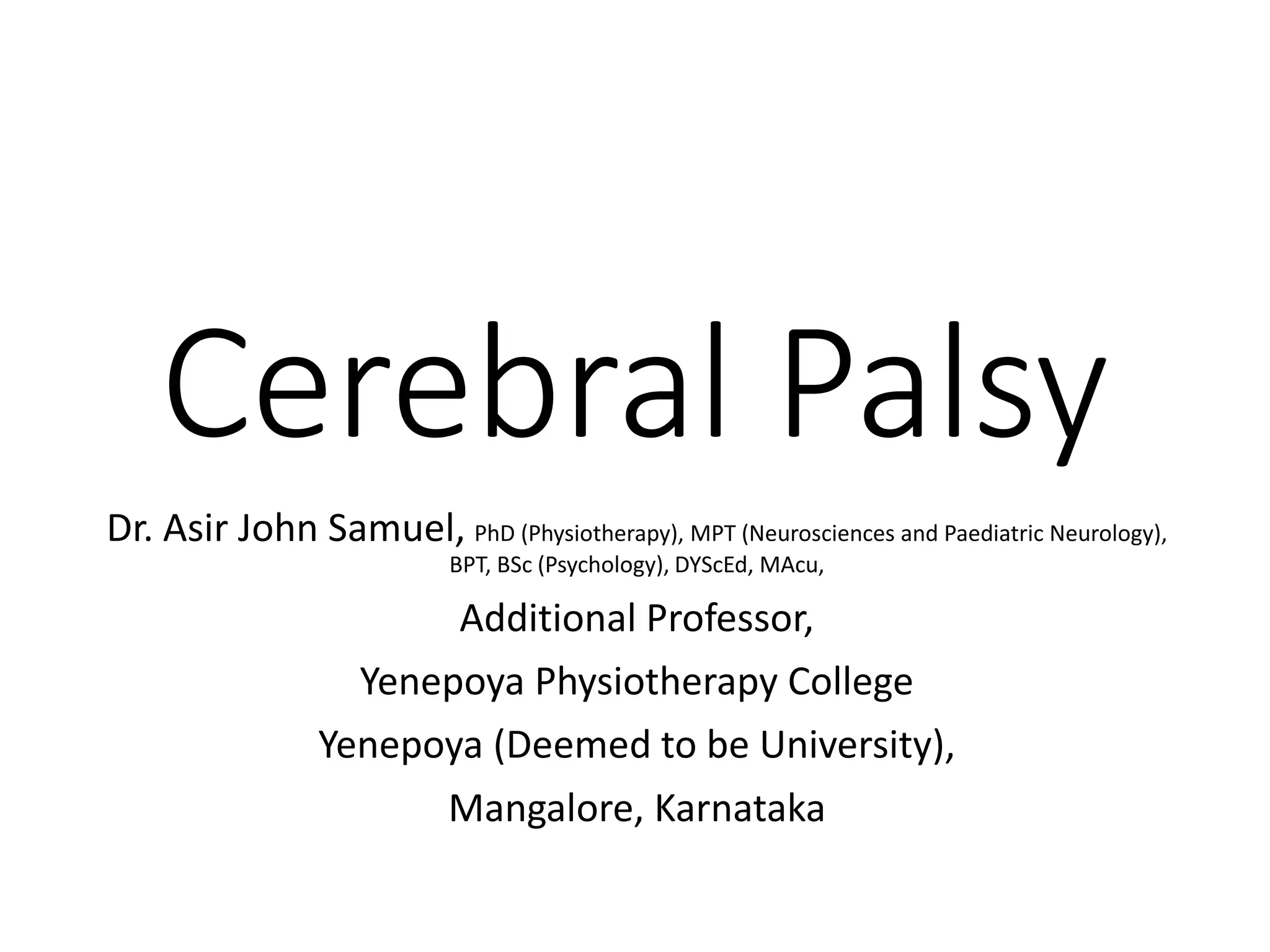Cerebral Palsy | PPT
