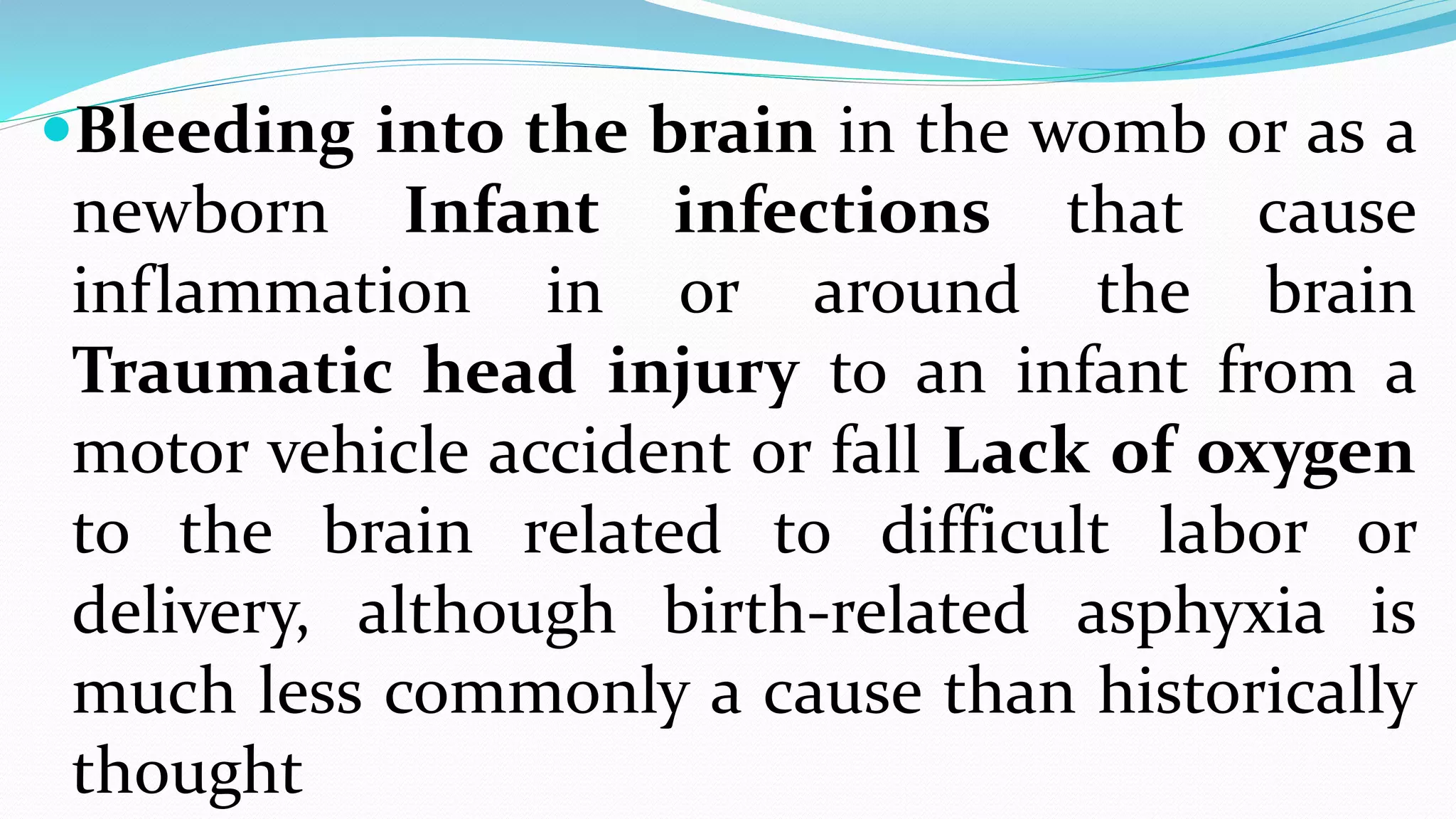Cerebral palsy - Definition, types, Etiolopathology, clinical features ...