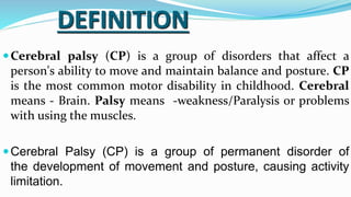 Cerebral palsy - Definition, types, Etiolopathology, clinical features ...