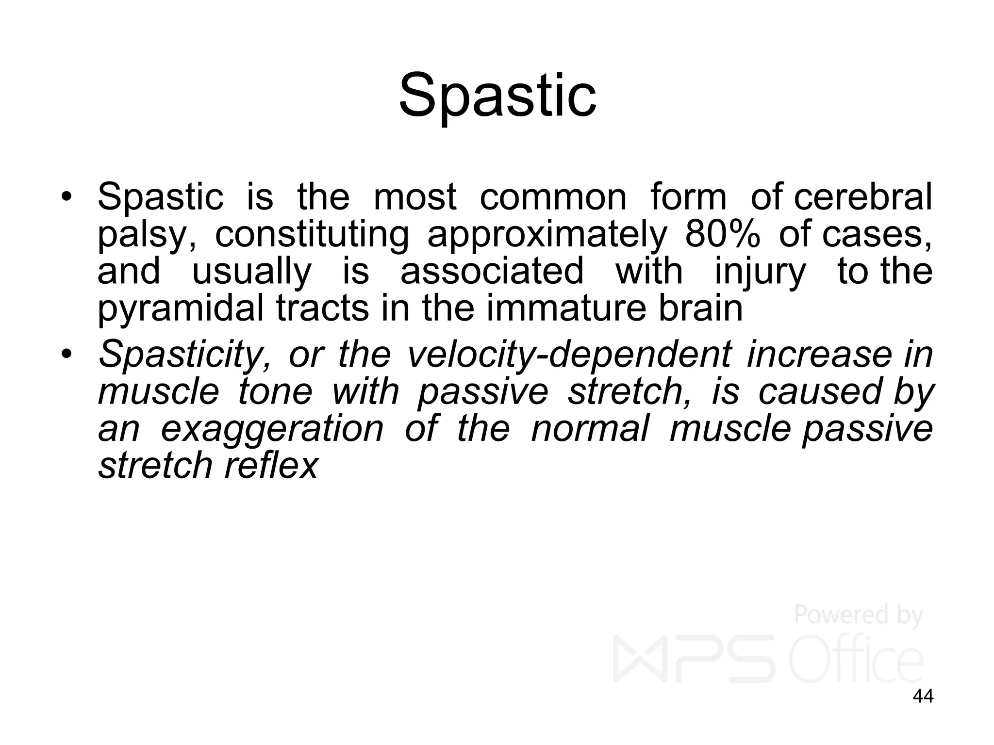 Cerebral palsy- Etiology and Classification | PDF