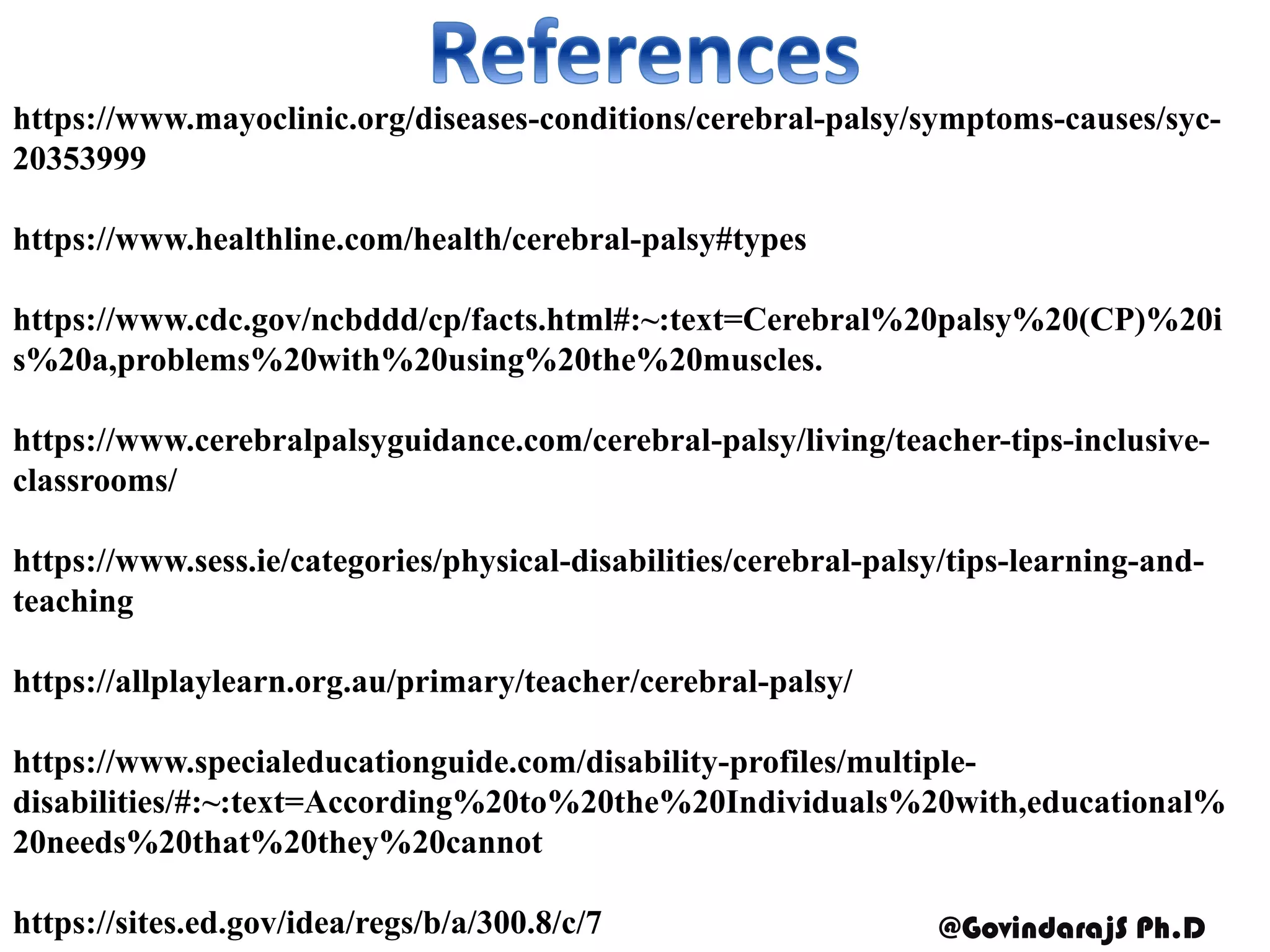 Creating an Inclusive School - Cerebral Palsy, Multiple disabilities | PDF