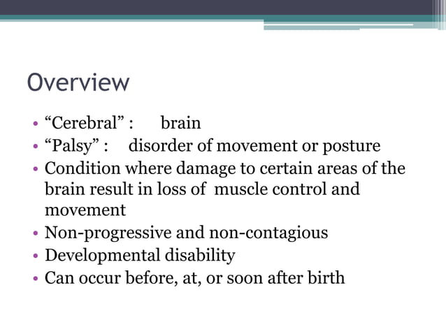 Cerebral palsy presentation | PPT