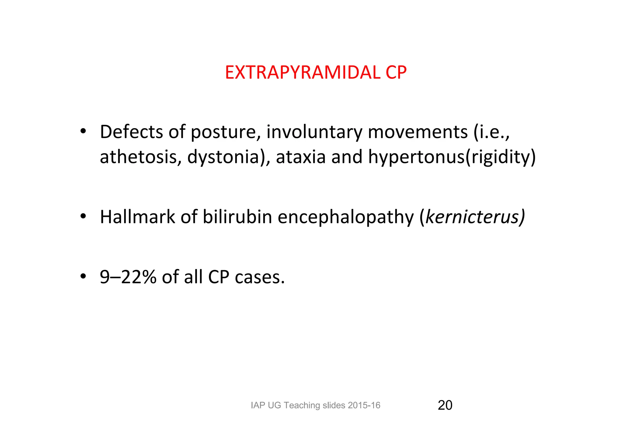 Cerebral Palsy - Central Nervous System UG | PDF