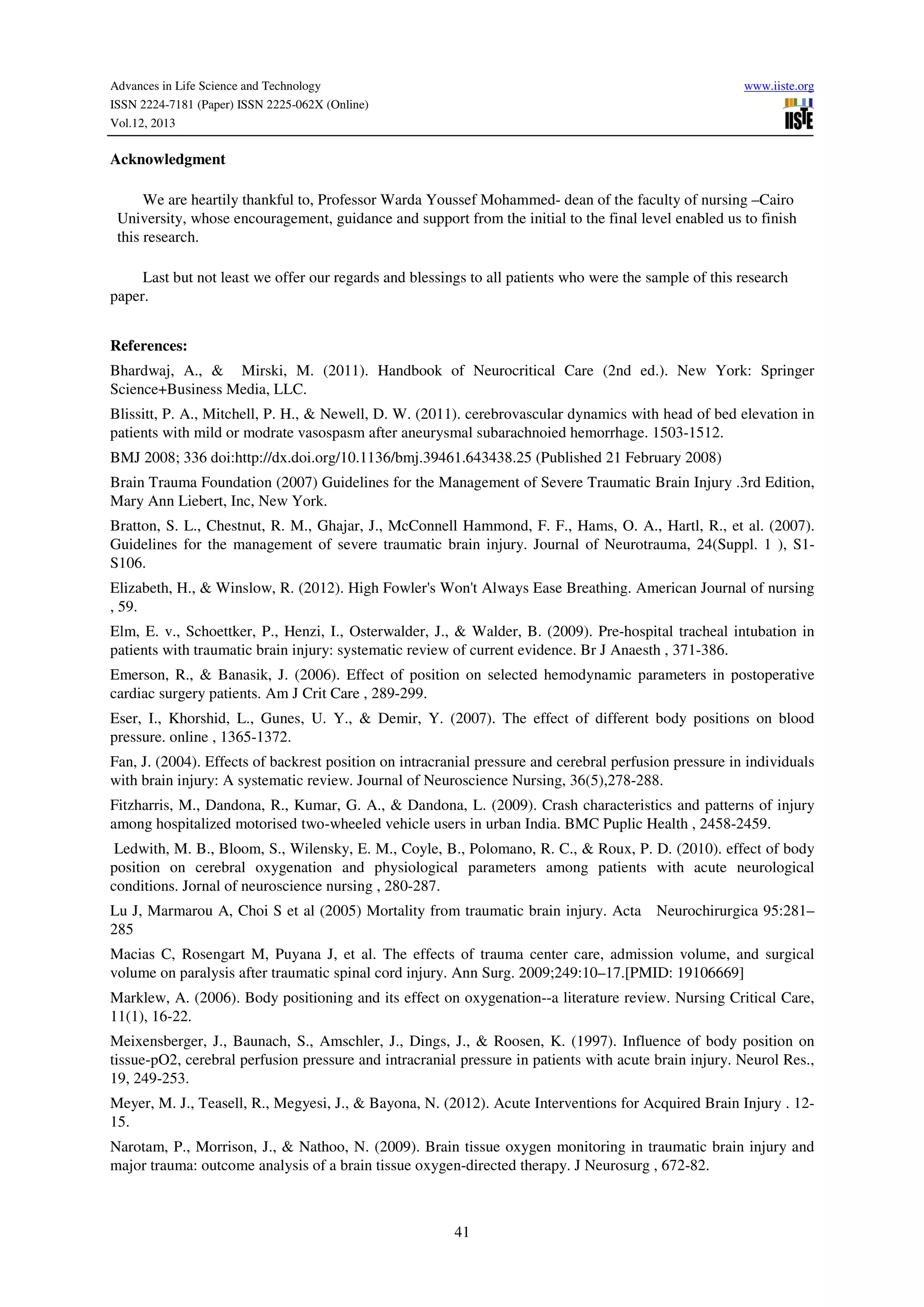 Cerebral perfusion pressure among acute traumatic brain injury patients ...