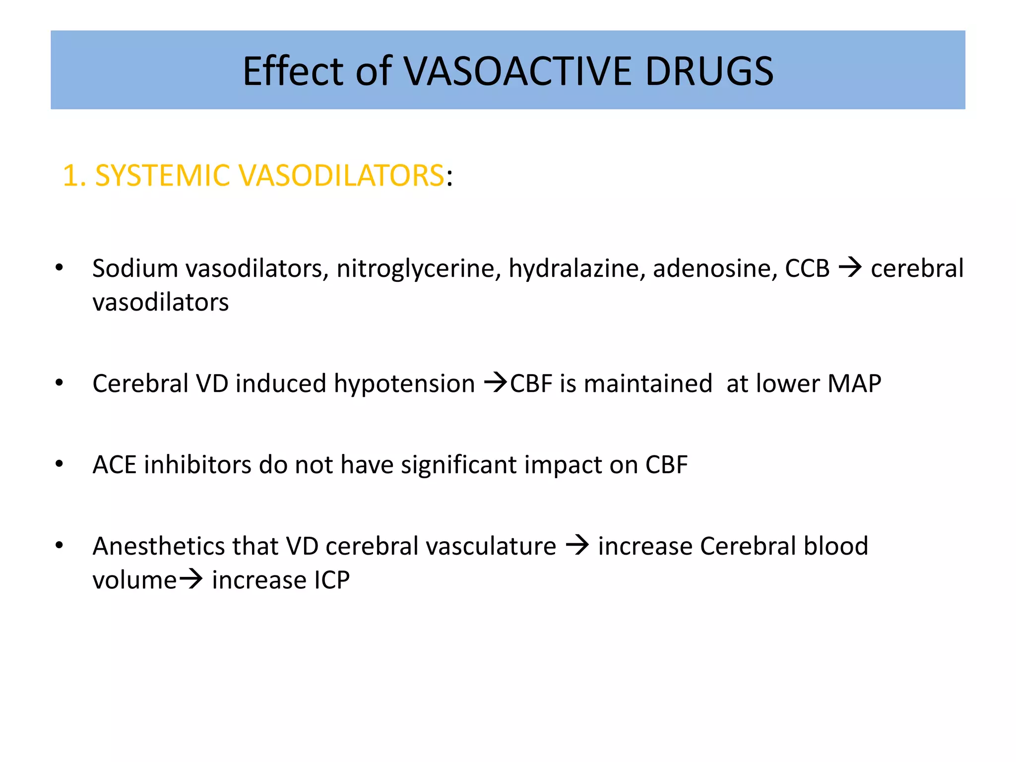 Cerebral physiology and effects of anaesthetic agents | PPTX