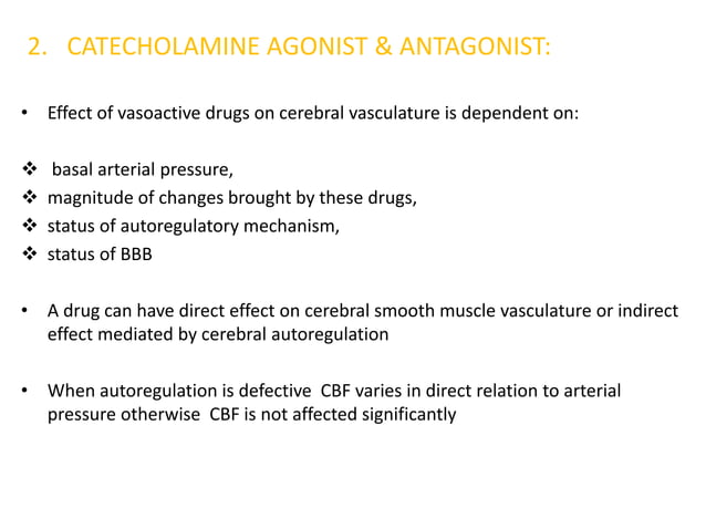 Cerebral physiology and effects of anaesthetic agents | PPTX