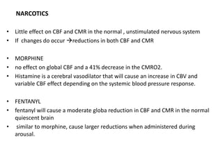 Cerebral physiology and effects of anaesthetic agents | PPTX