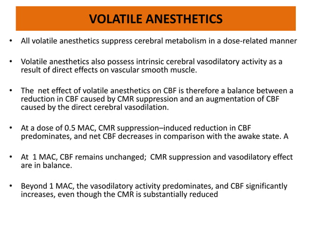 Cerebral physiology and effects of anaesthetic agents | PPTX