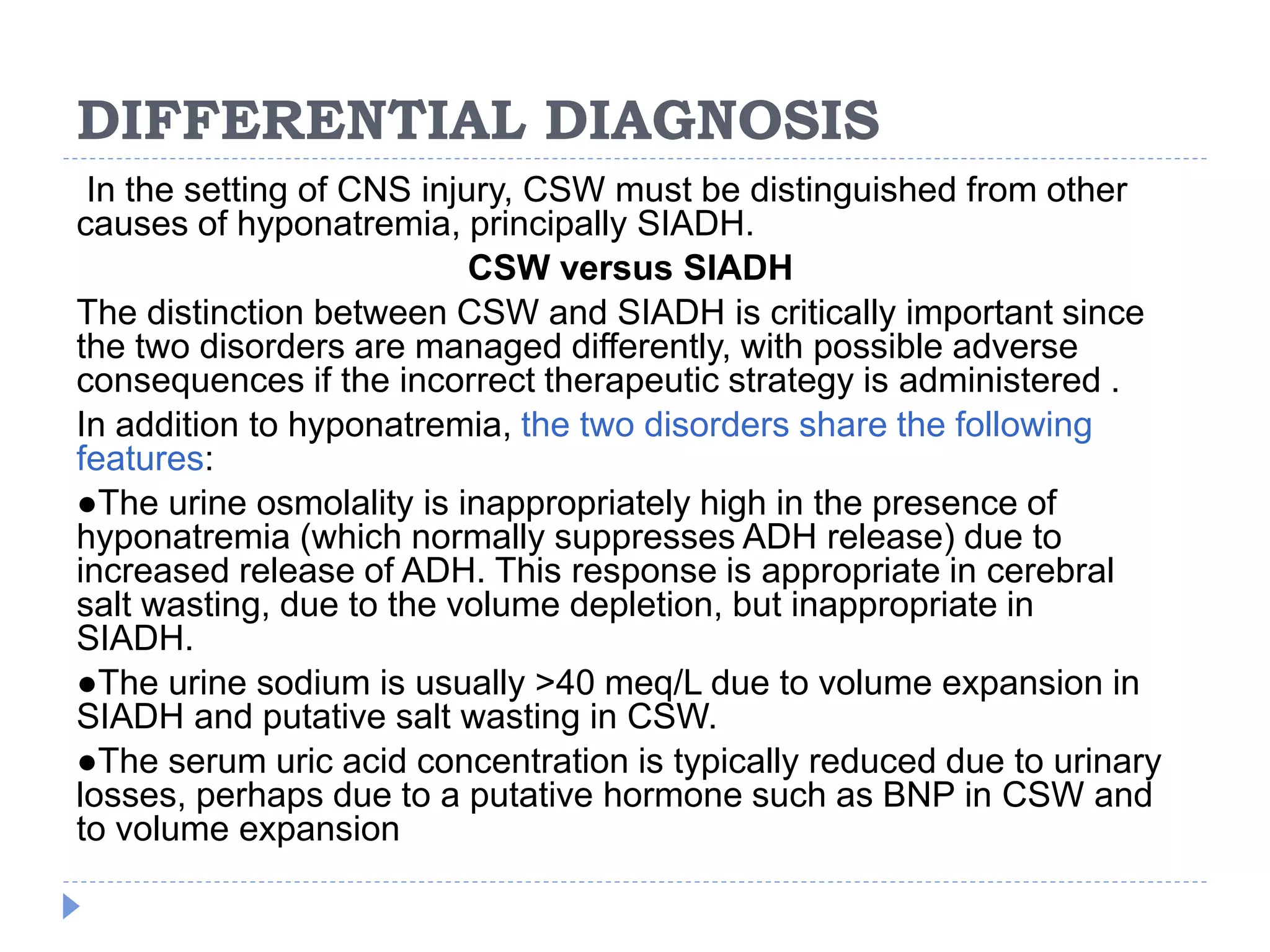 Cerebral salt wasting syndrome | PPTX