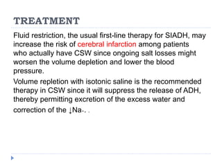 Cerebral salt wasting syndrome | PPTX