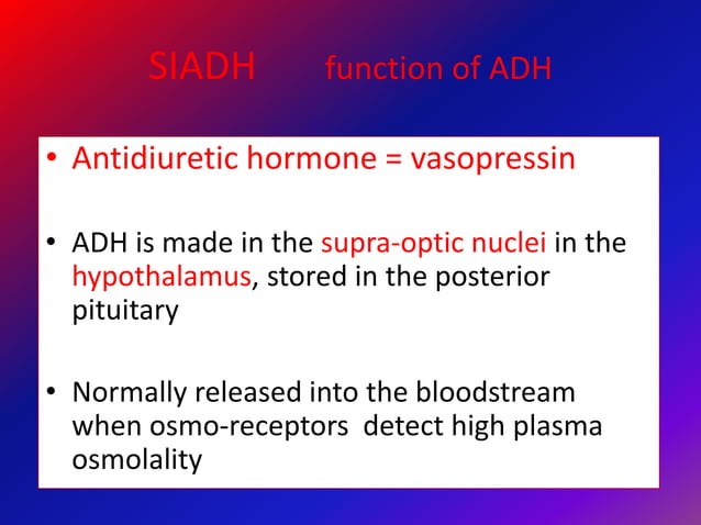 Cerebral salt wasting and siadh | PPT