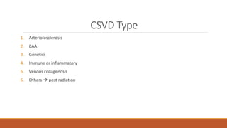 Cerebral Small Vessel Disease | PPTX
