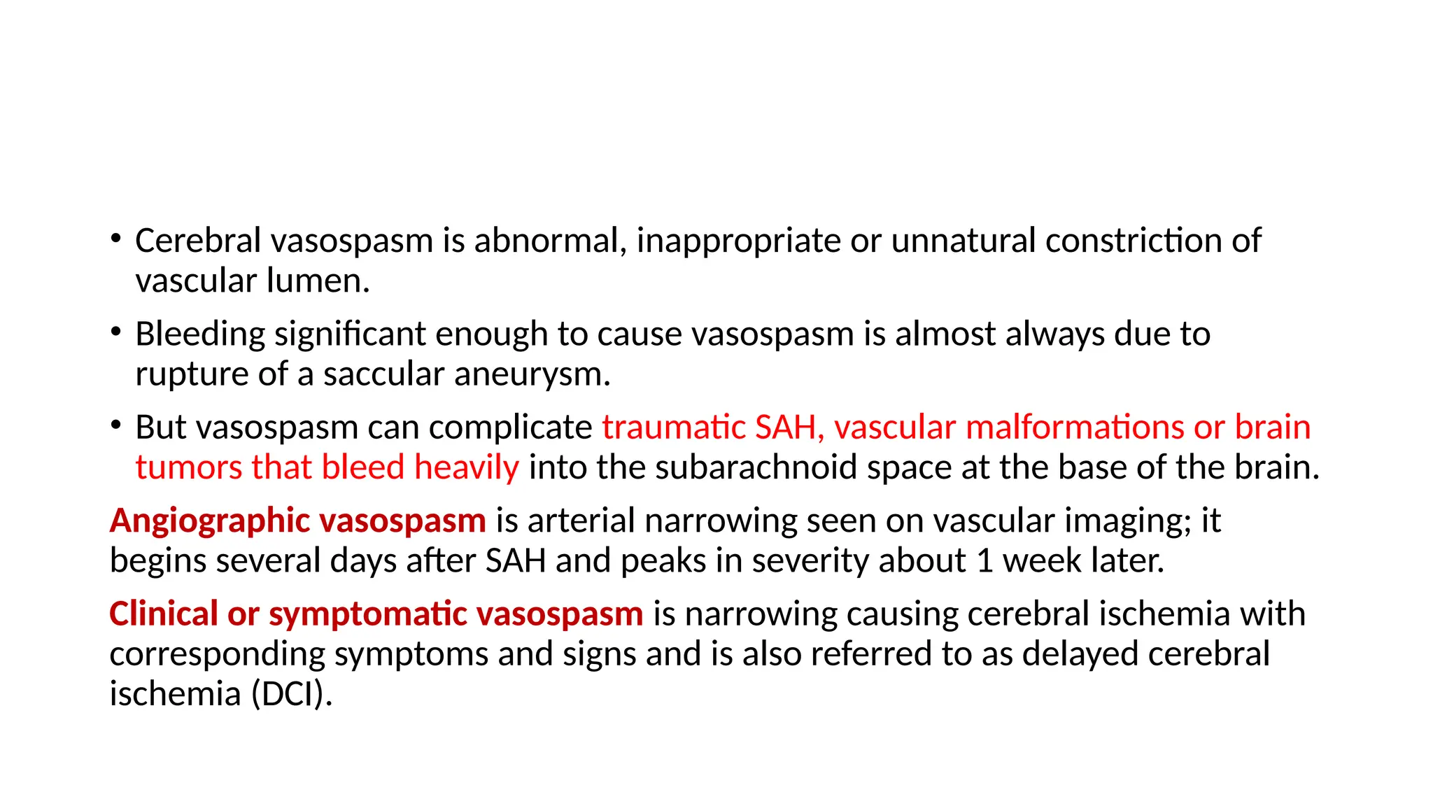 CEREBRAL VASOSPASM in neurosurgery for residents | PPT