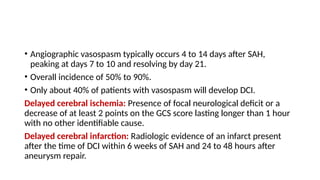 CEREBRAL VASOSPASM in neurosurgery for residents | PPT