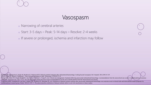 Cerebral Vasospasm Following Aneurysmal Subarachnoid Hemorrhage | PPTX