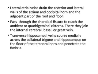 Cerebral hemisphere and Lateral ventricular Venous Anatomy | PPTX