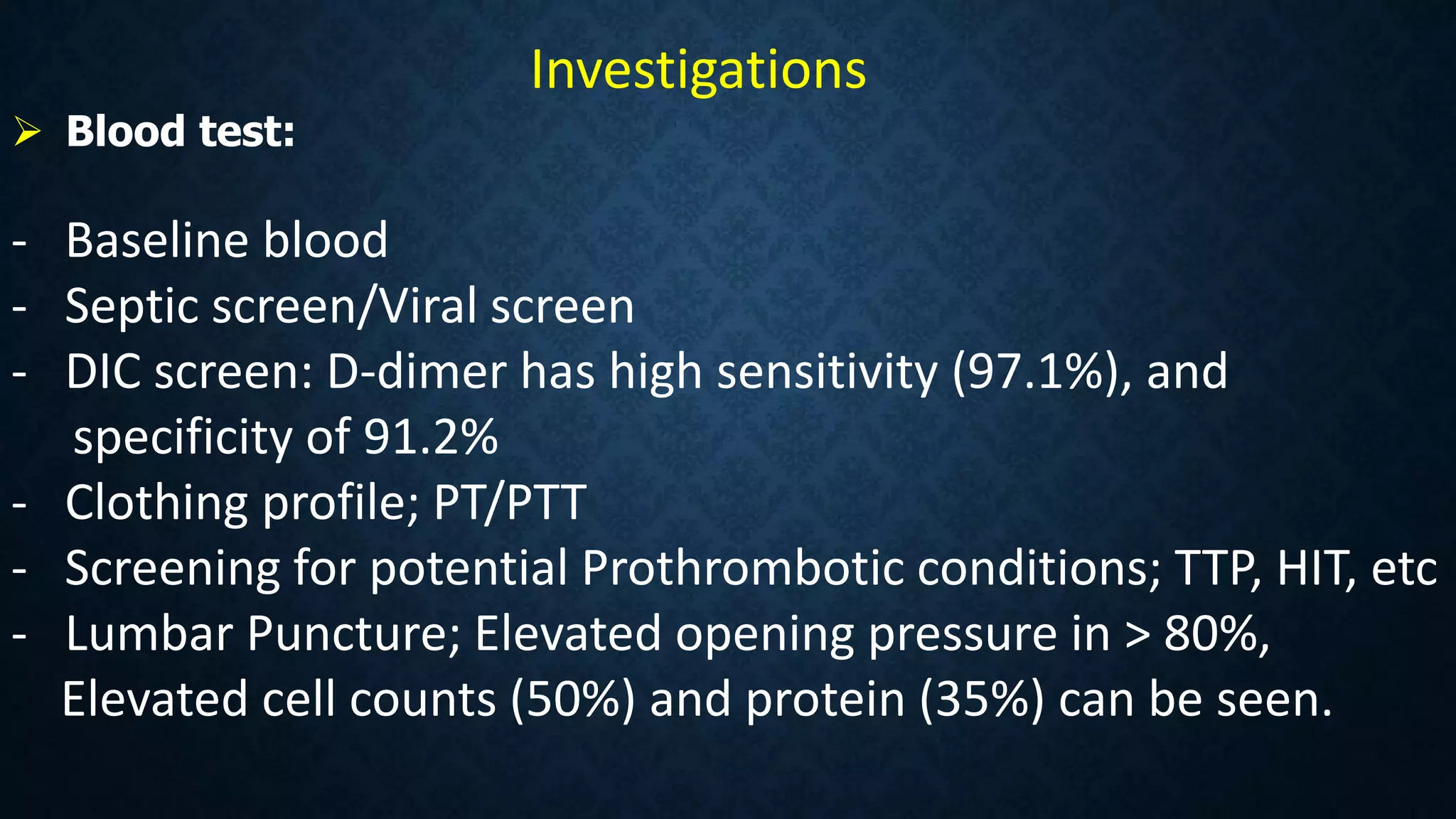 Cerebral venous sinus thrombosis by aminu arzet | PPTX