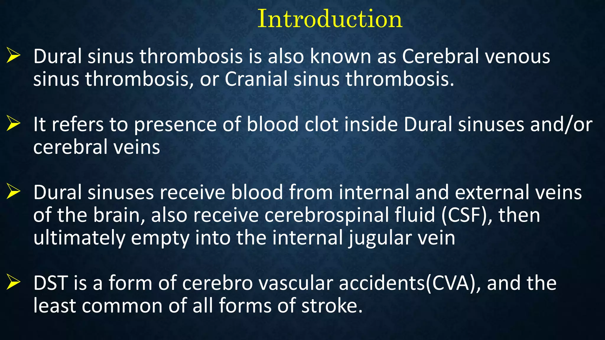Cerebral venous sinus thrombosis by aminu arzet | PPTX