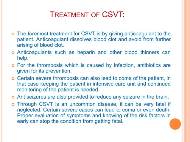Cerebral Venous Sinus Thrombosis (CVST): Causes, Risks, Complications ...