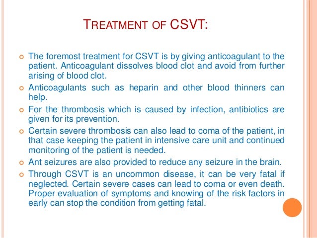 Cerebral Venous Sinus Thrombosis Cvst Causes Risks Complicatio