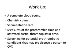 Cerebral venous thrombosis- Treatment | PPTX