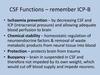 Cerebrospinal fluid (CSF) and interpreting lumbar puncture | PPTX