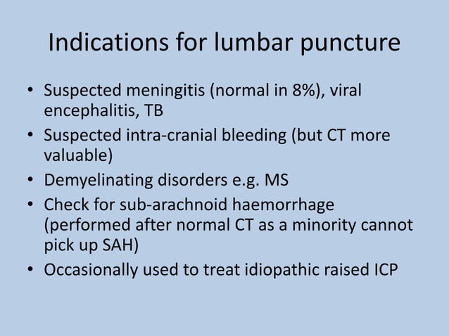 Cerebrospinal fluid (CSF) and interpreting lumbar puncture | PPT