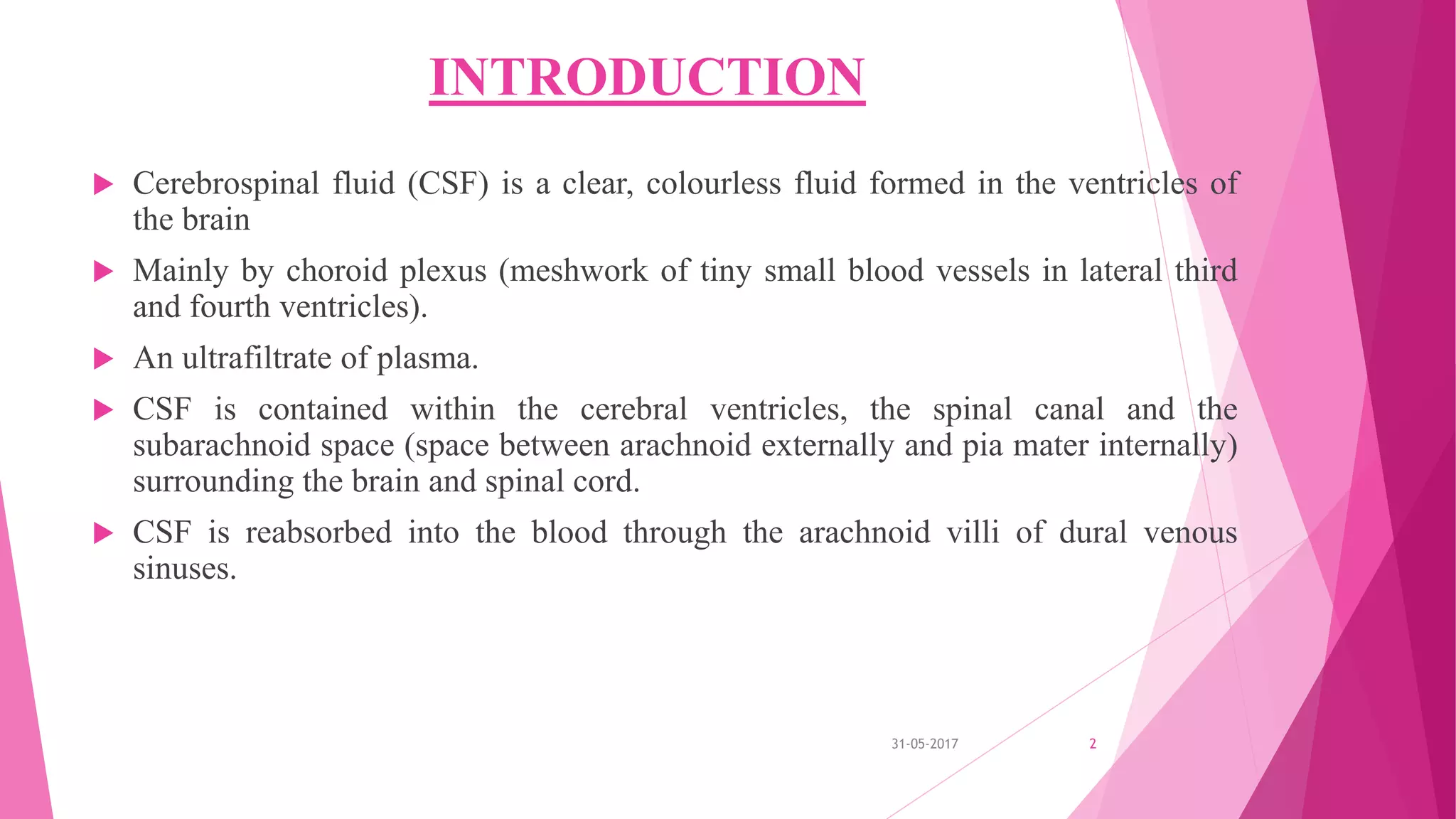 Cerebrospinal fluid | PPTX